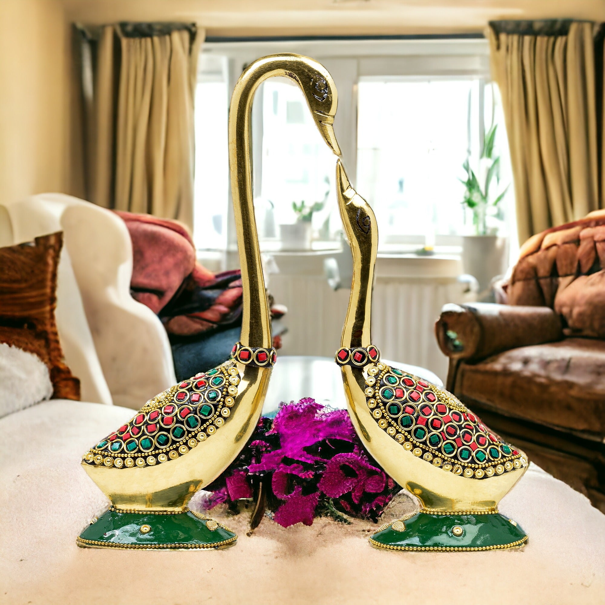 Brass Swan Pair Handicraft – Makerz & Marvelz International Private Limited