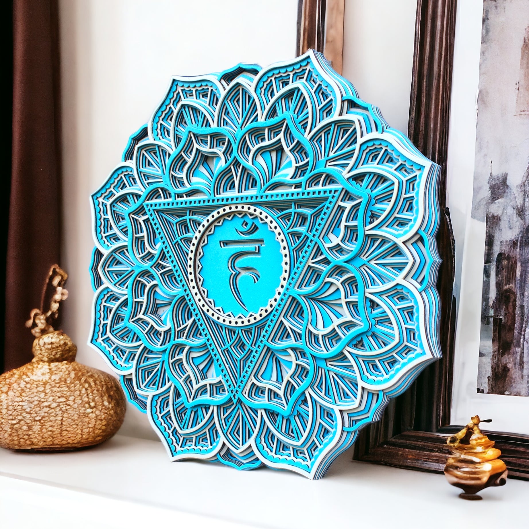 Throat Chakra Mandala Art- Meditation, Healing, Reiki, Yoga, Focus Dec ...